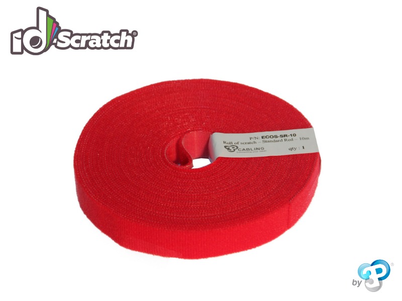 ECO SCRATCH - Hook and Loop Roll - 10 m - Standard Red - Trademos